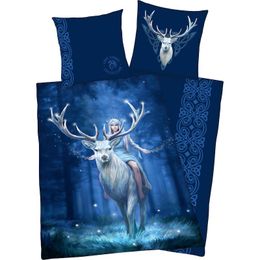 ANNE STOKES Wendebettw&auml;sche &raquo;&laquo; mit phantasievollem Motiv blau Renforc&eacute;, Obermaterial: 100% Baumwolle B/L: 135cm x 200cm, 1 Stk., 1 Stk., Renforc&eacute;, B/L: 80cm x 