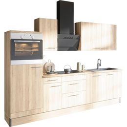 Optifit K&uuml;che &raquo;Klara&laquo; Breite 270 cm, wahlweise mit E-Ger&auml;ten braun B/H/T: 270cm x 60cm, ohne E-Ger&auml;te