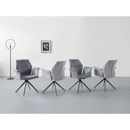 Hela Esszimmersessel &raquo;SUSANNE&laquo; Set, Esszimmerstuhl, Drehstuhl, 1 oder 4 St&uuml;ck grau Microfaser Webstoff, 1 St&uuml;ck, Drehfunktion, B/H/T: 65cm x 92cm x 