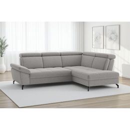 Sit & More sit&more Ecksofa &raquo;Vanity; L-Form, B. 254 cm&laquo; Inkl.Sitz-,Kopf-und Armteilverstellung 100% Polyester B/H/T: 254cm x 84cm x 197cm, Flachgewebe, Ottomane 