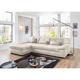 Die PlanBar Ecksofa &raquo;MP-IN16012 L-Form, mit Federkern-Polsterung&laquo; inkl. Sitztiefenverstellung, wahlweise mit weiteren Funktionen beige 85% Polyester;