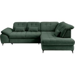 Home Affaire Ecksofa &raquo;Lazio modern und bequem, schmale Armlehnen, tolle Detailverarbeitung&laquo; zwei verschiedene Fu&szlig;farben w&auml;hlbar gr&uuml;n 93% Polyester, 7%