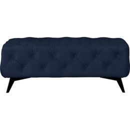 Home Affaire Polsterhocker &raquo;Amaury&laquo; Chesterfield-Optik, Breite 120cm, Fu&szlig;farbe w&auml;hlbar blau Struktur (100% Polyester);Samtoptik (100% Polyester) B/H/T