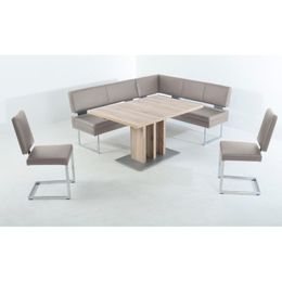 K+w Komfort & Wohnen K+W Komfort & Wohnen Essgruppe 4 Stk. tlg. langer Schenkel links oder rechts, 2 Freischwinger, 1 Funktionstisch grau B/H/T: 199cm x 89cm x 158cm, 