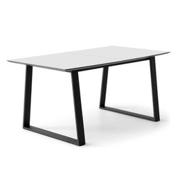 Esstisch &raquo;Meza Designtisch mit Auszugsfunktion und 2 Einlegeplatten&laquo; bootsf&ouml;rmige Tischplatte MDF,Trapez gestell, in zwei Breiten wei&szlig; Tischplatte: 