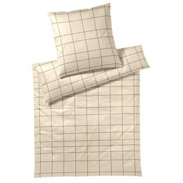 Elegante Bettw&auml;sche &raquo;Cross&laquo; 2 Stk. angenehmes Hautgef&uuml;hl beige Mako-Satin, Obermaterial: 100% Baumwolle B/L: 155cm x 220cm, 1 Stk., 1 Stk., Mako-Satin, B/L: 