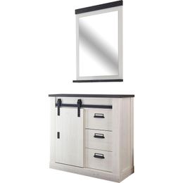 Home Affaire Garderoben-Set &raquo;Sherwood, Garderobe im Industrial-Style, Komplettset mit viel Stauraum&laquo; 2 Stk. tlg. wei&szlig; B/H/T: 93cmcm x 200cmcm x 43cmcm