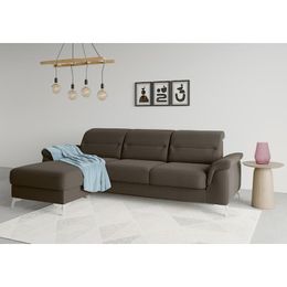Sit & More sit&more Ecksofa &raquo;Sinatra L-Form&laquo; mit Recamiere, optinal mit Kopfteilverstellung und Armteilfunktion braun 90% Polyester, 10% Polyamid B/H/T: 258cm x 