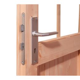 Karibu Gartenhaus &raquo;Bodensee 3&laquo; naturbelassen oder terragrau grau Holzwerkstoff ohne Fu&szlig;boden
