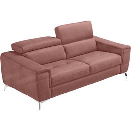 Egoitaliano Schlafsofa &raquo;Francine Designsofa, Loungesofa mit Dauerschlaffunktion, Breite 233 cm&laquo; mit Bettfunktion, Luxus-Microfaser BLUSH, cedar wood, Fu&szlig;farbe 
