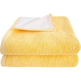 Dyckhoff Handt&uuml;cher &raquo;Pure Natural Uni&laquo; BIO Baumwolle, GOTS gelb Frottier, Baumwolle B/L: 50cmx100cm, 2 Stk., Frottier