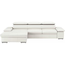 Sit & More sit&more Ecksofa &raquo;Valantine L-Form, B: 286 cm&laquo; mit Arm- & Kopfteilverstellung, optional mit Schlaffunktion wei&szlig; NaturLEDER B/H/T: 286cm x 73cm x 174cm