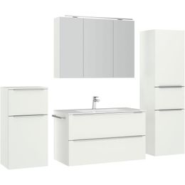 Nobilia Badm&ouml;bel-Set &raquo;Levere&laquo; vormontiert, mit Soft-Close, 4 Stk. tlg. wei&szlig; B/H/T: 210cmcm x 169cmcm x 48,7cmcm, Griffe chrom