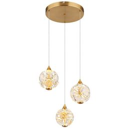 Globo LIGHTING LED Pendelleuchte &raquo;VIRINA&laquo; LED-Modul 1 Stk. Warmwei&szlig; H&auml;ngelampe/H&auml;ngeleuchte/Wohnzimmer/Esstisch/elegant gold 1 Stk.