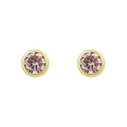 Amor Damen Paar Ohrstecker &raquo;2013592&laquo; mit Zirkonia (synth.) bunt 4mm, Gelbgold 375