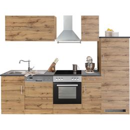 KOCHSTATION K&uuml;chenzeile &raquo;KS-Colmar&laquo; ohne E-Ger&auml;te, Breite 270 cm braun B/H/T: 270cm x 60cm