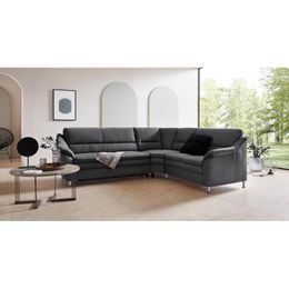 OTTO home Ecksofa &raquo;Cardoso L-Form&laquo; mit Trapezecke f&uuml;r mehr Sitzkomfort, wahlweise auch mit Schlaffunktion grau Luxus-Microfaser ALTARA NUBUCK (100% 
