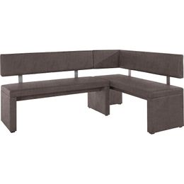 OTTO home Eckbank &raquo;Charissa&laquo; in 3 Gr&ouml;&szlig;en, verschiedene Qualit&auml;ten braun Holzwerkstoff, Massivholz B/H/T: 210cm x 90cm x 140cm, Microfaser, langer 