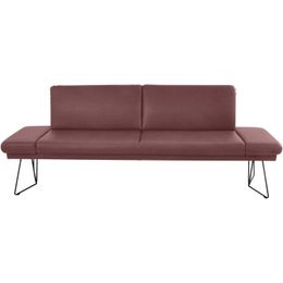 K+w Komfort & Wohnen K+W Komfort & Wohnen Essbank &raquo;Pego Polsterbank&laquo; Seitenteilverstellung, wahlweise in 206 oder 226cm, Echtleder Bezug rot B/H/T: 226cm x 88cm x 66cm, 