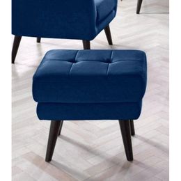 Home Affaire Hocker &raquo;Hemmink&laquo; mit Knopfheftung blau Samtvelours (100% Polyester);Luxus-Microfaser (100% Polyester);Struktur (94% Polyester, 6% 
