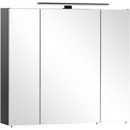 Schildmeyer Badezimmerspiegelschrank &raquo;Malte, Spiegelschrank, Made in Germany, B: 80 cm&laquo; Solide Verarbeitung - Dieses Produkt ist in Deutschland gefertigt schwarz 