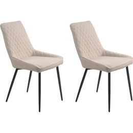 M&ouml;bilia Polsterstuhl (Set) 2 Stk. beige B/H/T: 52cm x 86cm x 56cm, 2 Stk., Stoff