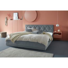 Westfalia Schlafkomfort Polsterbett &raquo;Adamas&laquo; auch mit Bettkasten, Knopfheftung mit Strasssteinen grau Bezug: 100% Polyester, Polsterung: Polsterwatte, Material Gestell: 