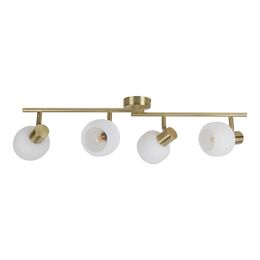 N&auml;ve n&auml;ve Deckenleuchte &raquo;Learta&laquo; E14 1 Stk. Spot, exkl. E14, messing matt, Glas wei&szlig; opal gold 4, &Oslash; 10cm H: 18,5cm, 1 Stk.