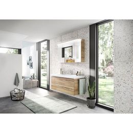 Waschtisch &raquo;Serie Balto Mineralmarmor-Waschtisch mit Unterschrank, 123 cm breit&laquo; 2 Stk. tlg. Waschplatz mit 2 Schubladen, Badschrank in verschiedenen 