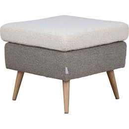 OTTO home Hocker &raquo;Salla&laquo; 2-farbig, Boucl&eacute; oder Struktur fein, passend zum Sessel beige 100% Polyester B/H/T: 58cm x 49cm x 58cm, Boucl&eacute;