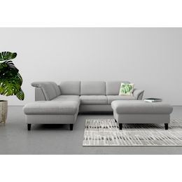 Sit & More sit&more Ecksofa &raquo;Maggiore L-Form&laquo; wahlweise mit Kopfteilverstellung, Schlaffunktion und Stauraum grau 95% Polyester, 5% Polyamid B/H/T: 261cm x 88cm 