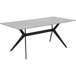 Hela Esstisch &raquo;PACCINO&laquo; 1 Stk. tlg. Sintered Stone, Marmoroptik, Platte fest (1 cm), Metallgestell konisch B/H/T: 180cm x 76cm x 90cm, gl&auml;nzend,