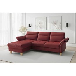 Sit & More sit&more Ecksofa &raquo;Pamela L-Form, Leder, B: 218 und 230 cm&laquo; optional Armteilverstellung, Schlaffunktion & Bettkasten B/H/T: 230cm x 90cm x 164cm, 