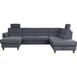 Home Affaire Wohnlandschaft &raquo;Palmera U-Form, B: 308 cm&laquo; optional Schlaffunktion & Bettkasten, Federkern grau 100% Polyester;Struktur (100% Polyester);