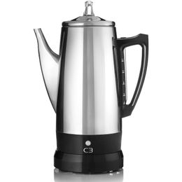 C3 Kaffeebereiter &raquo;Perkolator Basic&laquo; f&uuml;r 4 bis 12 Tassen besonders bek&ouml;mmlichen und magenschonenden Kaffee silber 12 Kaffeebereiter