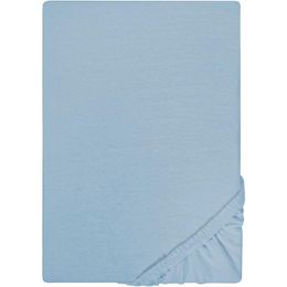 Biberna Spannbettlaken &raquo;Leila&laquo; Bettlaken aus 100% Baumwolle, f&uuml;r Matratzenh&ouml;hen bis 22 cm blau Jersey, Obermaterial: 100% Baumwolle B/L: 200cm, 1 Stk., Jersey