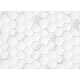 Livingwalls living walls Fototapete &raquo;Designwalls Honeycomb 1&laquo; glatt Vlies, Wand, Schr&auml;ge, Decke wei&szlig; Vlies B/L: 3,5m x 2,55m