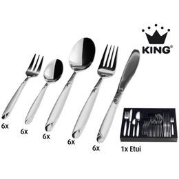 King Besteck-Set &raquo;&raquo;Kochmann&laquo;&laquo; 2,5 mm, Edelstahl 18/0, inkl. Besteck-Etui, f&uuml;r 6 Personen Edelstahl 18/0 31