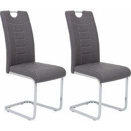 Hela Freischwinger &raquo;Ruby&laquo; (Set) 2 Stk.2 oder 4 St&uuml;ck grau Kunstleder;97% Polyurethan, 3% Baumwolle B/H/T: 44cm x 104cm x 57,5cm, 2 Stk., Kunstleder