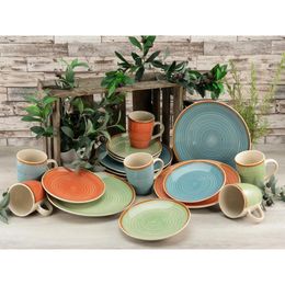 Creatable Kombiservice &raquo;Geschirr-Set Country&laquo; Service, Spiraldekor, 24 Teile, f&uuml;r 6 Personen bunt Steinzeug 24 Stk.