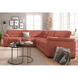 Sit & More sit&more Ecksofa &raquo;Montego L-Form, B: 255 cm&laquo; wahlweise mit Schlaffunktion und Schubkasten orange Luxus-Microfaser (90% Polyester, 10% Polyamid);