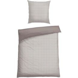 Schiesser Wendebettw&auml;sche &raquo;Vichy aus weicher Baumwolle mit Karos&laquo; 2 Stk. Made in Green grau Renforc&eacute;, Obermaterial: 100% Baumwolle B/L: 135cm x 200cm, 1 Stk., 1