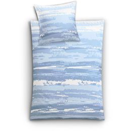Kleine Wolke Bettw&auml;sche &raquo;Ballade&laquo; 2 Stk. in Blaut&ouml;nen blau Mako-Satin, Obermaterial: 100% Baumwolle B/L: 135cm x 200cm, Mako-Satin, B/L: 80cm x 80cm, 2 Stk.