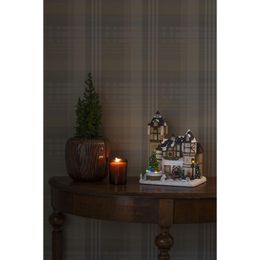 Konstsmide Weihnachtsfigur &raquo;Weihnachtsdeko&laquo; LED Fiberoptikhaus m. Burgszene + rotierendem Weihnachtsbaum, m. Musik bunt B/H/T: 26,5cm x 31cm x 21cm