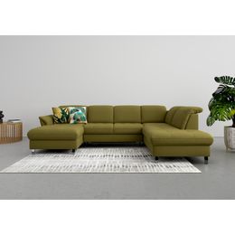 Sit & More sit&more Wohnlandschaft &raquo;Maggiore U-Form&laquo; wahlweise mit Kopfteilverstellung, Schlaffunktion und Stauraum gr&uuml;n 98% Polyester, 2% Polyamid B/H/T: 312cm 
