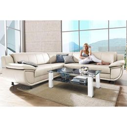 Trendmanufaktur Ecksofa &raquo;Rondo wahlweise mit Schlaffunktion, 267x247 cm (BxT), breite Armlehnen&laquo; L-Form, wahlweise mit Federkern bestellbar, F&uuml;&szlig;e 