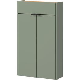 Germania Schuhschrank &raquo;Ameca&laquo; 1 Stk. tlg. mit Schubl.,f&uuml;r schmale Flure,Tiefe: 22cm,Soft-close,verstellb. B&ouml;den gr&uuml;n Holzwerkstoff Taupegr&uuml;n, B/H/T: 