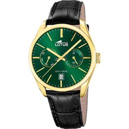 Lotus Herren Multifunktionsuhr &raquo;Multifuncion&laquo; Quarzuhr, Armbanduhr, Herrenuhr, Lederarmband, analog, Tag, Wochentag Einheitsgr&ouml;&szlig;e