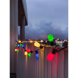 Konstsmide LED-Lichterkette 40 Stk.-flammig LED Biergartenkette, opal, 40 bunte Birnen / 80 warm wei&szlig;e Dioden schwarz Dioden 40 Stk. Flammen 40 Stk., 