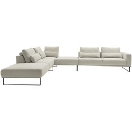 Musterring Ecksofa &raquo;JustB! PM100 bequem, modern, elegant und viel Platz, bodenfrei&laquo; mit Zwischenhocker, wahlweise mit Funktion und Kissen, Ma&szlig;e 290 x 308 beige 
